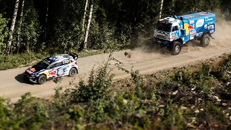 Kamaz Dakar truck chases VW Rally car on WRC’s fastest stage | News
