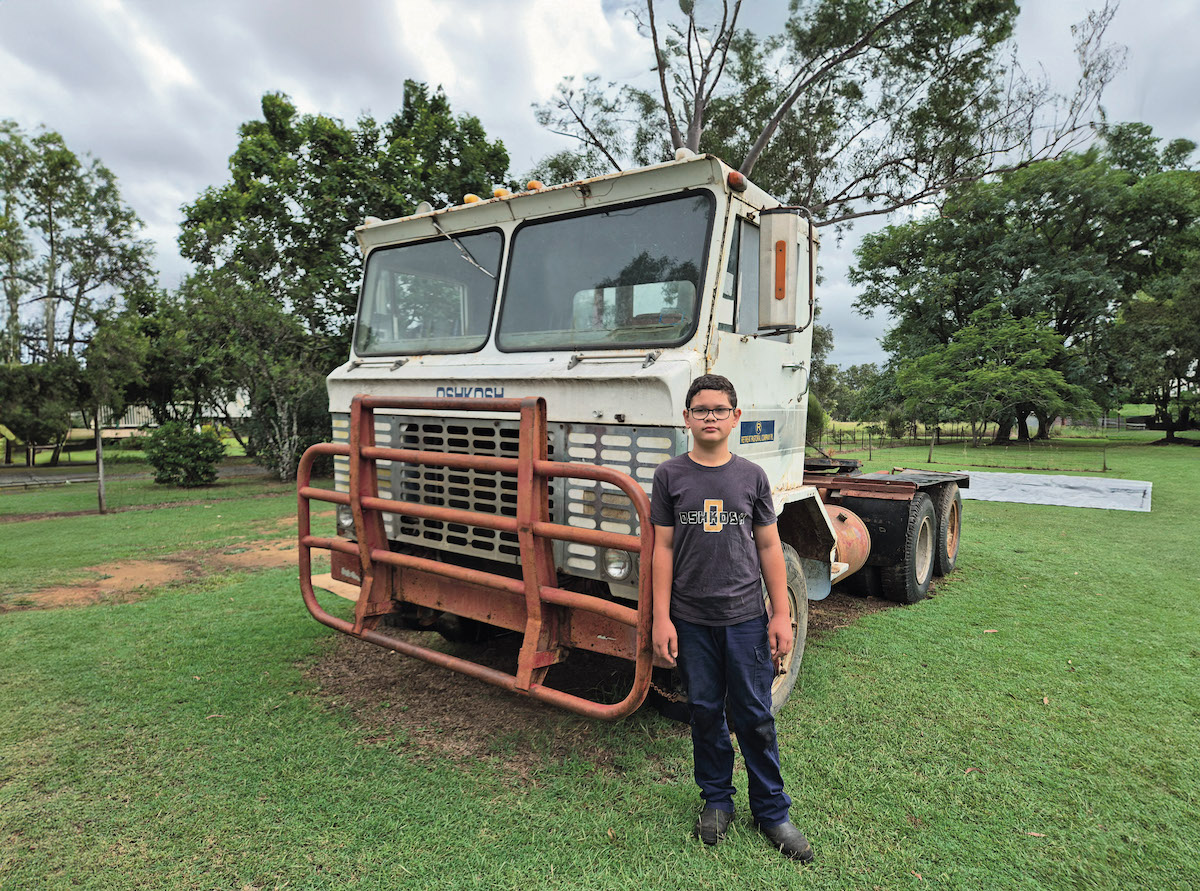 11-year-old saves up own money to buy 1975 Oshkosh E-Series