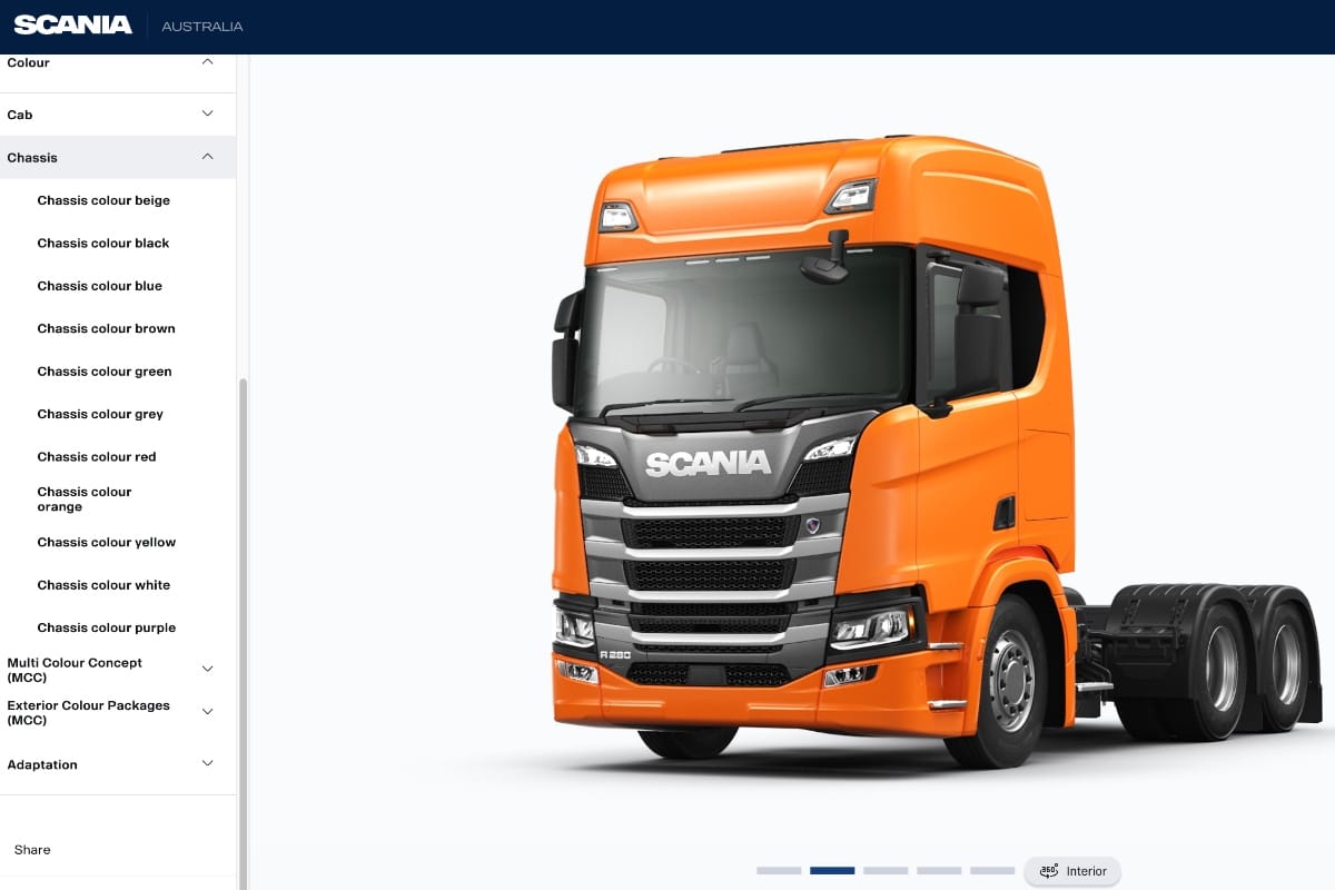 Scania launches online truck Product Configurator