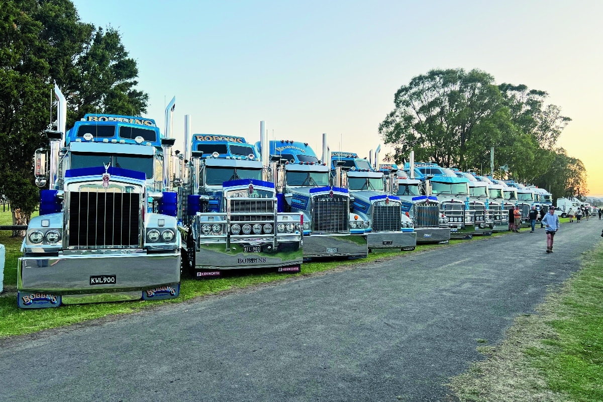 Eleven Kenworths from Bobbin Transport line up for Clarendon Klassic
