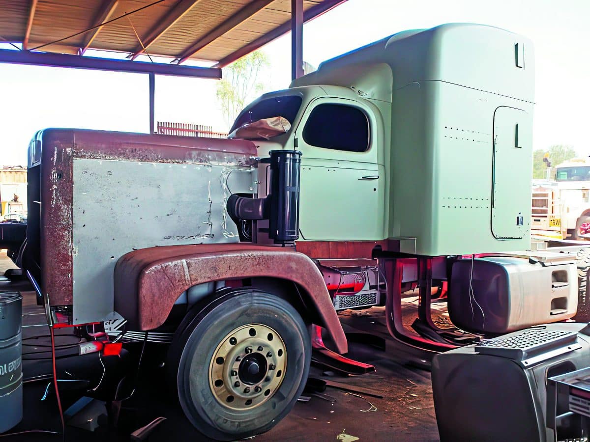 Vintage Diamond T transformed into home on the road